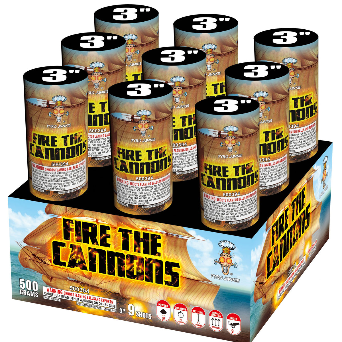 3" Fire the Cannons - 9 Shots – PJF Wholesale