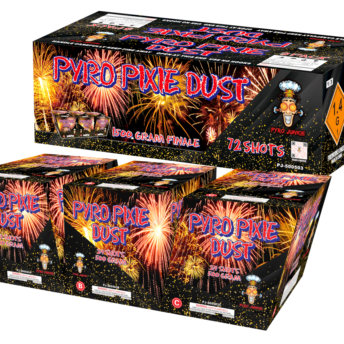 Pyro Pixie Dust 72 Shots 1500 Grams – PJF Wholesale